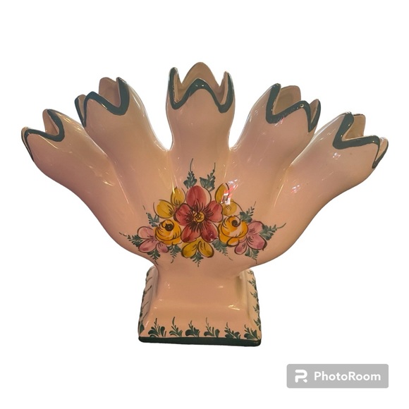 Portugal Pottery | Accents | Portugal Pottery Hand Painted 5 Finger Bud ...